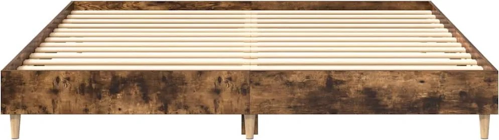 Rám postele bez matrace kouřový dub 160x200cm kompozitní dřevo 3329034
