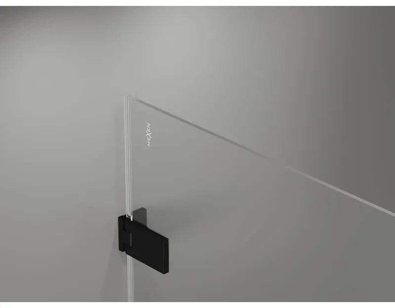 Mexen Lunar-F, skládací sprchový kout levý 70 x 70 cm, 8mm čiré sklo, černý profil, 836-070-070-70-00-L