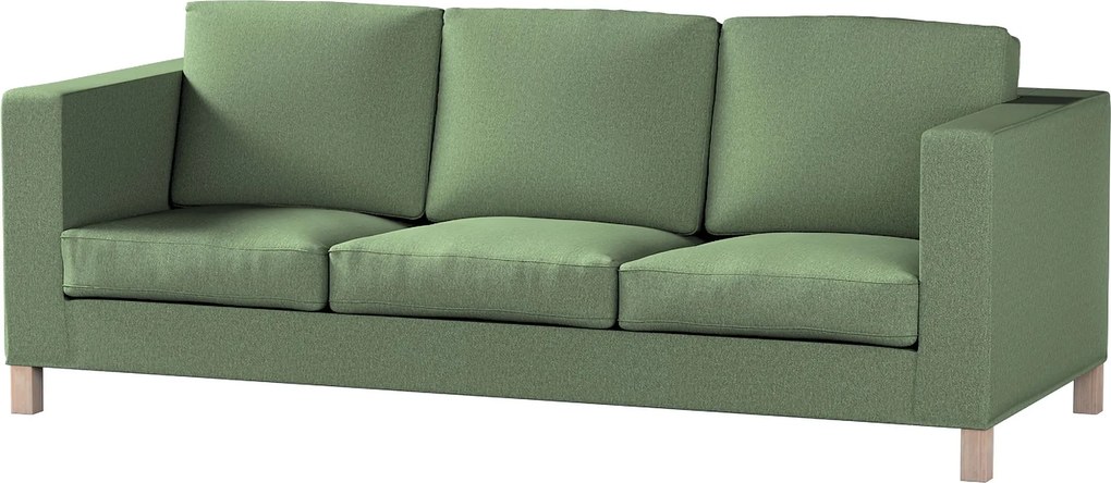 Potah na pohovku IKEA  Karlanda 3-místná nerozkládací, krátký barva zelená látka pletený vzor