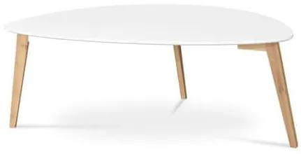 Autronic Konferenční stůl Stůl konferenční 120x60x45 cm,MDF bílá deska,nohy bambus přírodní odstín (AF-1184 WT)