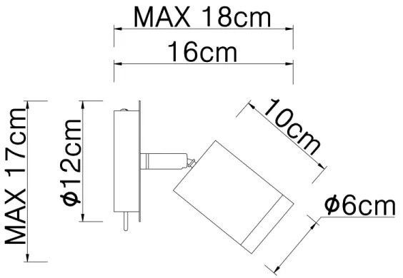 Globo 54032-1B - Nástěnné bodové svítidlo JOSEBA 1xE27/60W/230V