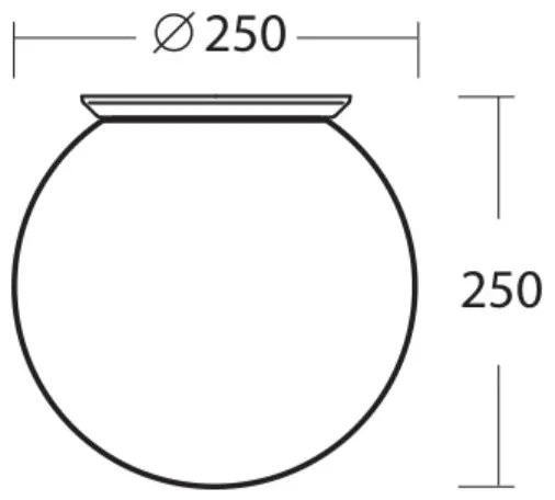 Osmont Styx 2, kulaté svítidlo z triplexového skla se stříbrnou základnou, 9W LED 3000K, prům. 25cm, IP65