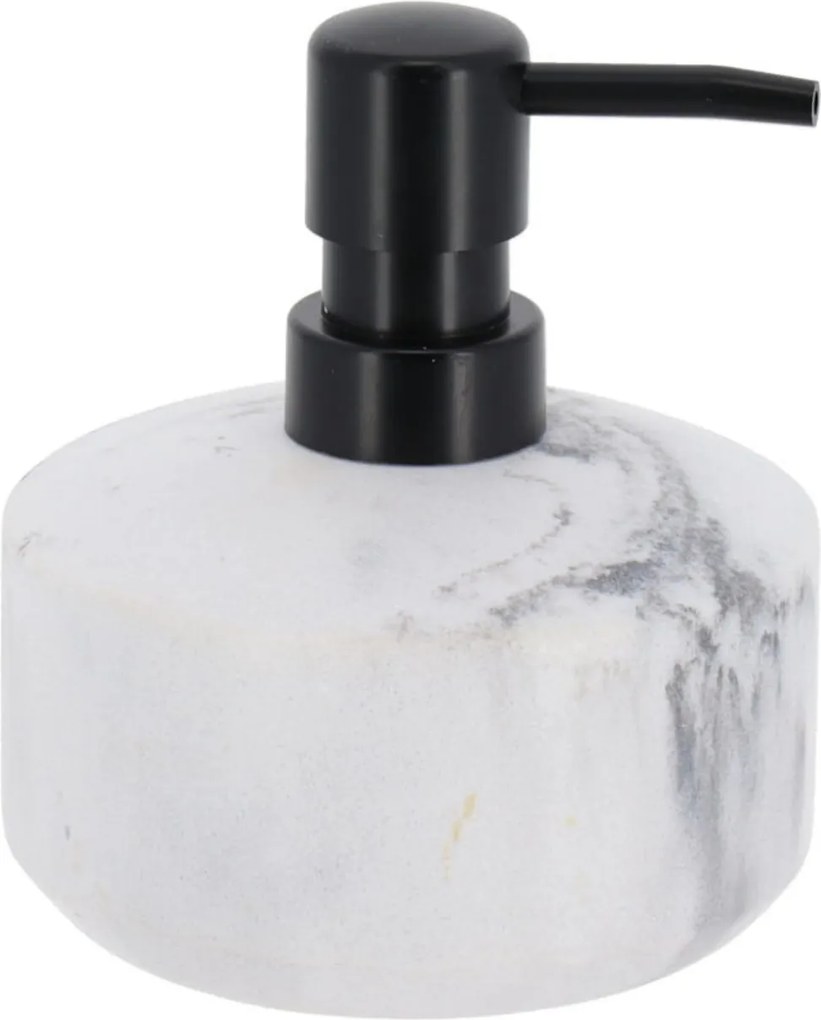 Dávkovač mýdla Vena Marble, bílá/s černými prvky, 175 ml