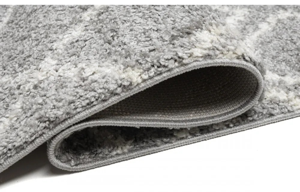 Kusový koberec shaggy Prim šedý atyp 80x300cm