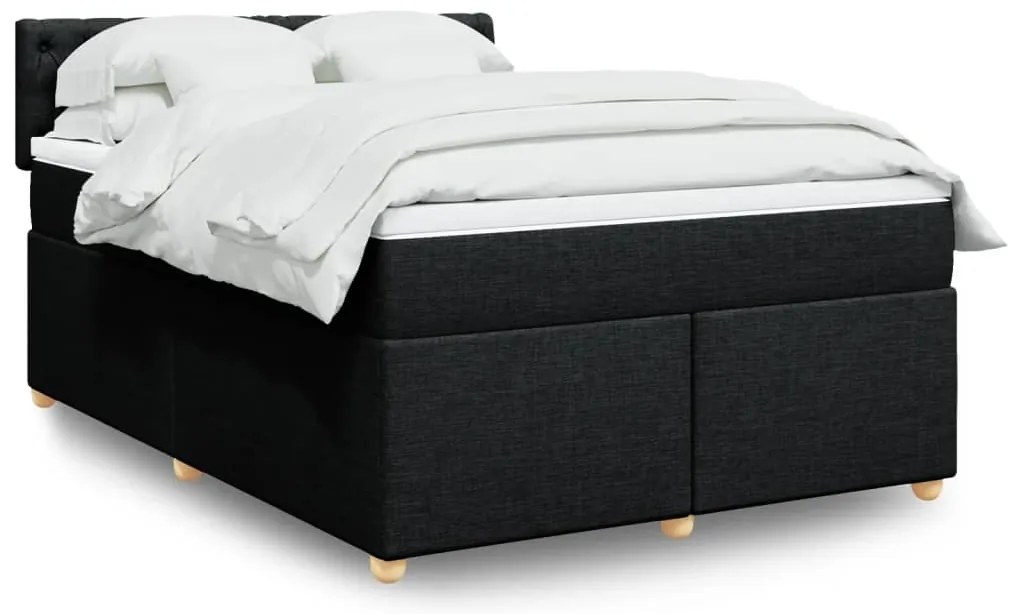 Box spring postel s matrací černá 140 x 190 cm textil 3286684