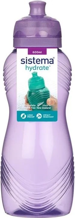 Sistema® hydrate™ láhev wave twist ‘n’ sip 600 ml, fialová