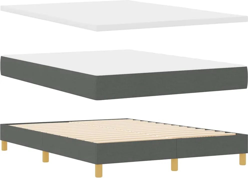 Postel s boxspringem s polštářem Tmavě šedá 140 x 200 cm textil 3338847