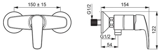 Hansa Sprchová nástěnná páková baterie HANSAPINTO 45120163