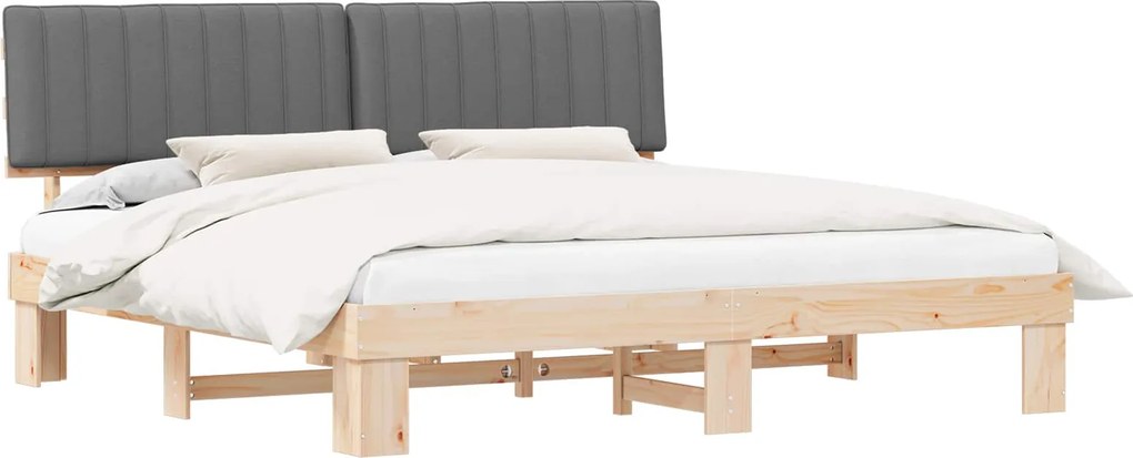 Rám postele s čalouněným čelem s čelo Světle šedá 200 x 200 cm 3398094