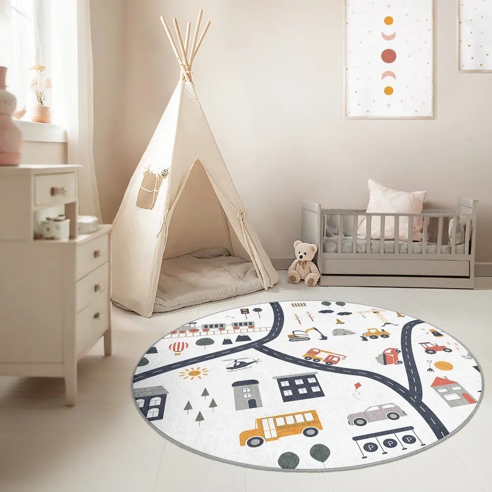 Pratelný dětský hrací koberec ø100 cm World Around Me – Mila Home