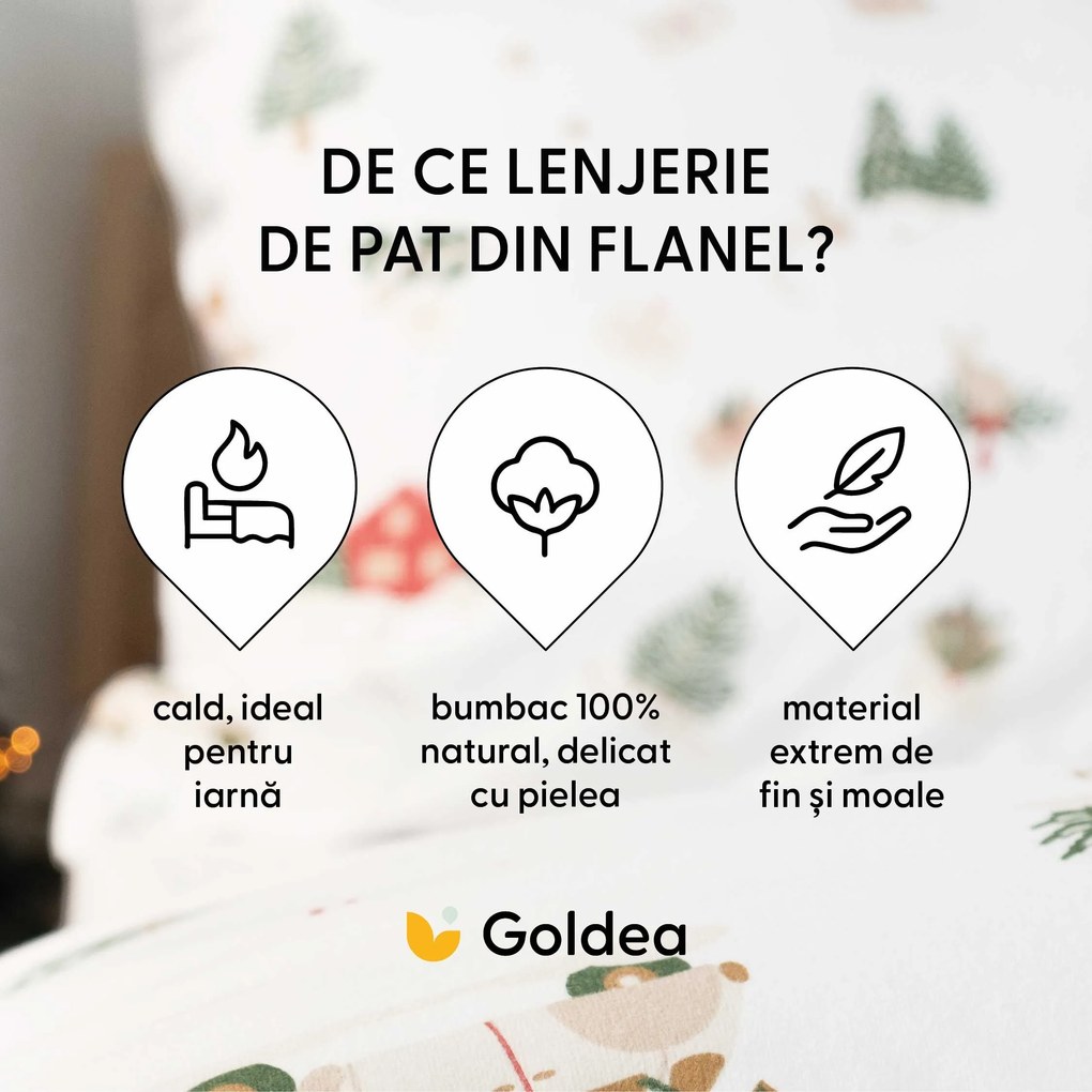 Goldea vánoční flanelové povlečení - tradiční vánoce 140 x 200 a 70 x 90 cm