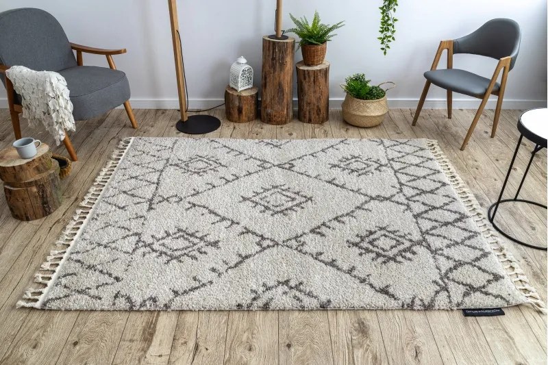 Dywany Łuszczów, Kusový koberec Berber Fez G0535 cream and brown, 200x290, béžová, ložnice