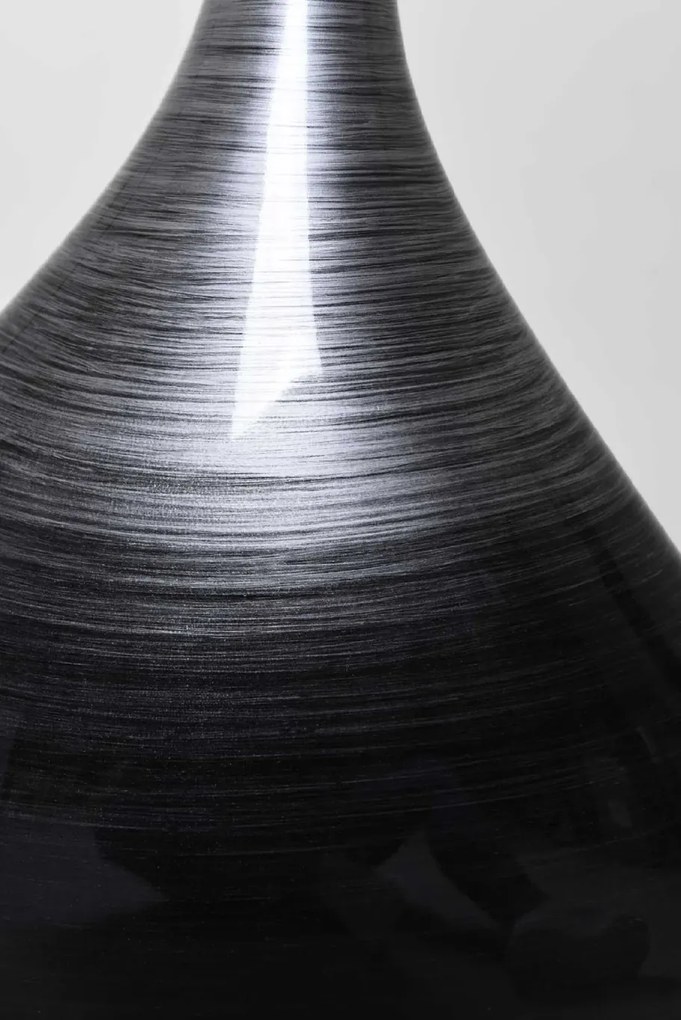 Dekorativní váza BELDADE, sklolaminát, výška 54 cm, stříbrno-černý lesk