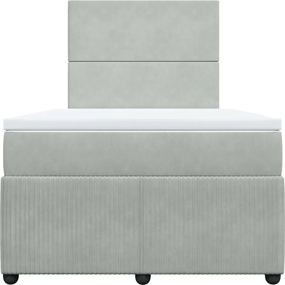 Box spring postel s matrací světle šedá 120x190 cm samet 3294580