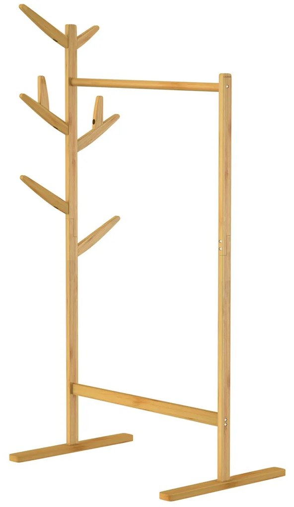 Bambusový stojan na oblečení RADO, 66x40x163, 3cm, hnědá Casaria