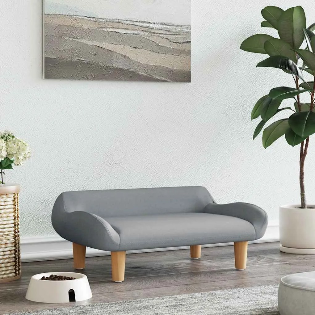 Pelíšek pro psy světle šedý 70 x 40 x 24 cm textil 171946