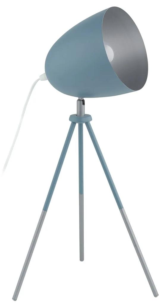 Eglo 49045 CHESTER-P - Stolní lampa na trojnožce v pastelově modré barvě