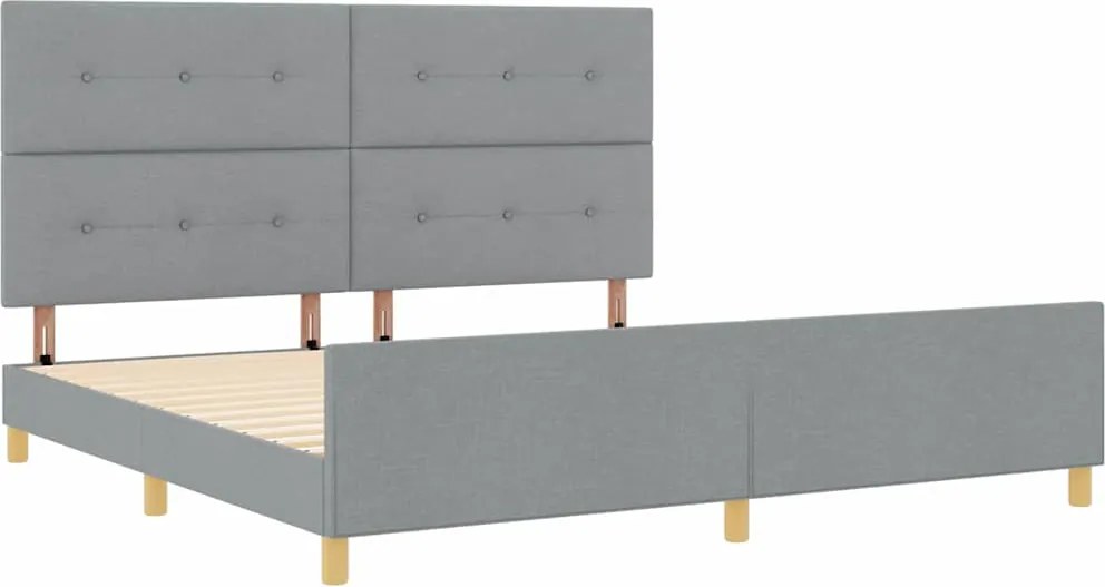 Rám postele s čelo Světle šedá 200 x 200 cm textil 3344753
