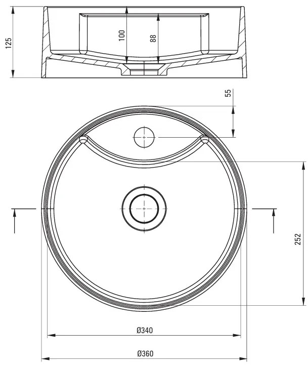 Deante Silia, granitové umyvadlo na desku 360x360x125 mm, béžová, DEA-CQS_5U4B