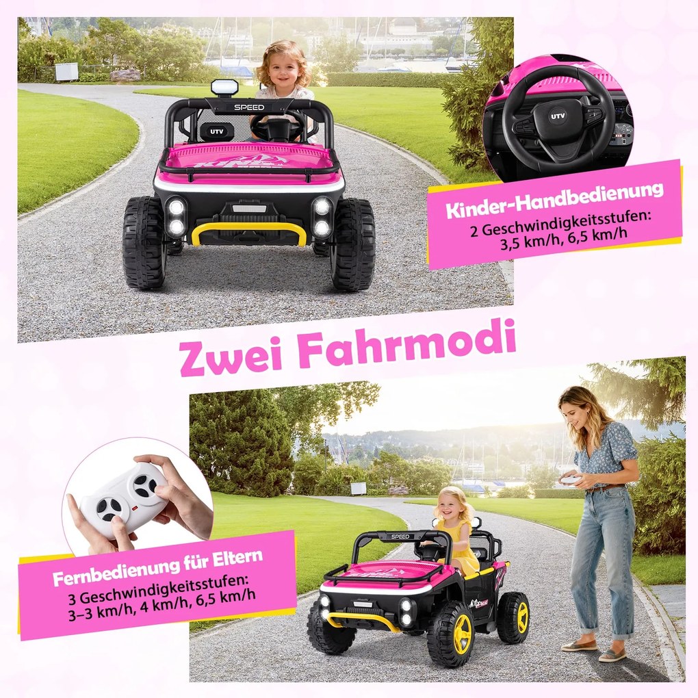 Costway 24 V dětské elektrické vozidlo 2-sedadlové elektrické auto s klaksonem