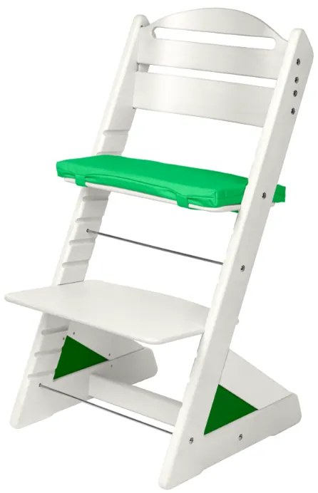 Jitro Dětská rostoucí židle Plus bílá Sv.zelený klín + sv.zel.