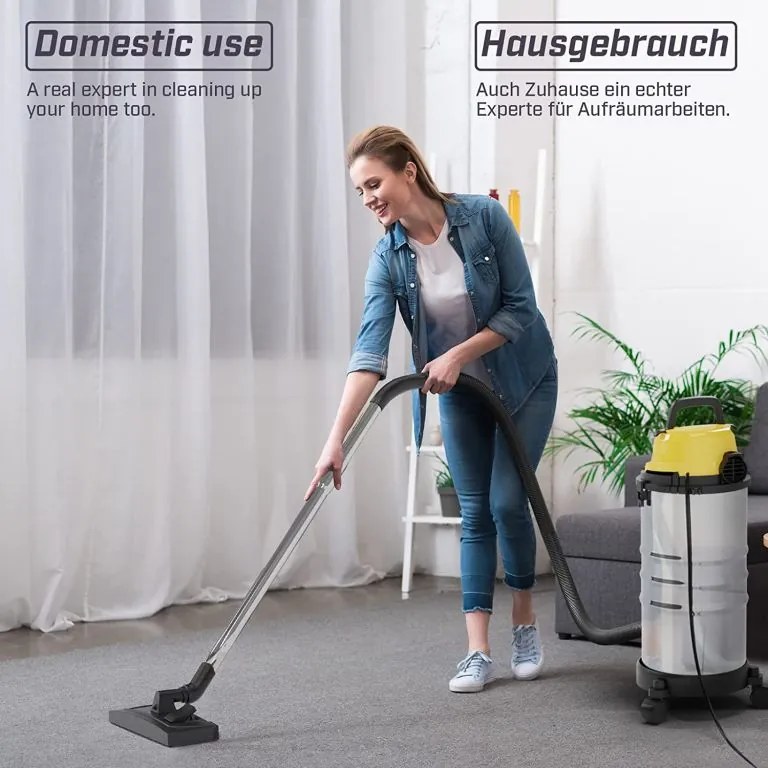 TIMBERTECH Průmyslový vysavač 1300 W, 30 litrů, žlutý
