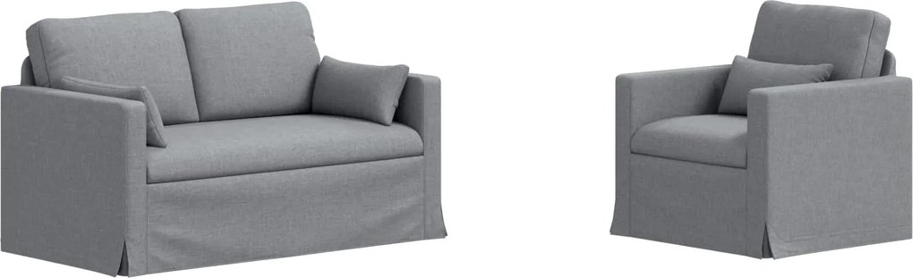 Set pohovek 2 ks Světle šedá textil 3407493