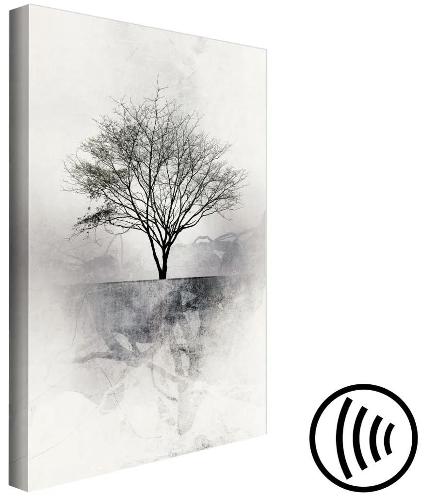 Obraz Krajina (1-dílný) - Samotný strom na světlém abstraktním pozadí