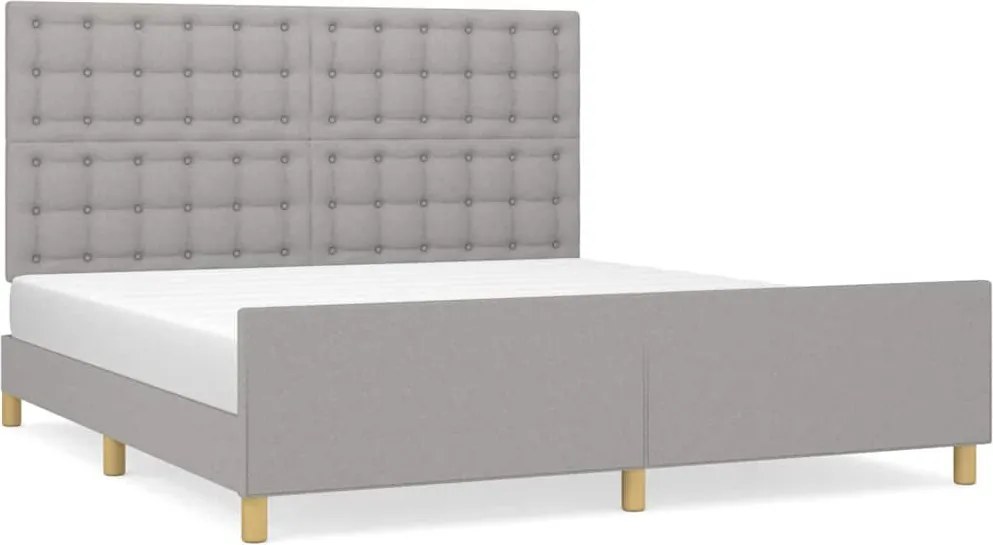 Rám postele s čelem světle šedý 180x200 cm textil 3125397