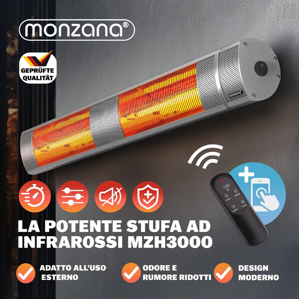 Monzana Infrazářič MZH3000 stříbrná 3000W