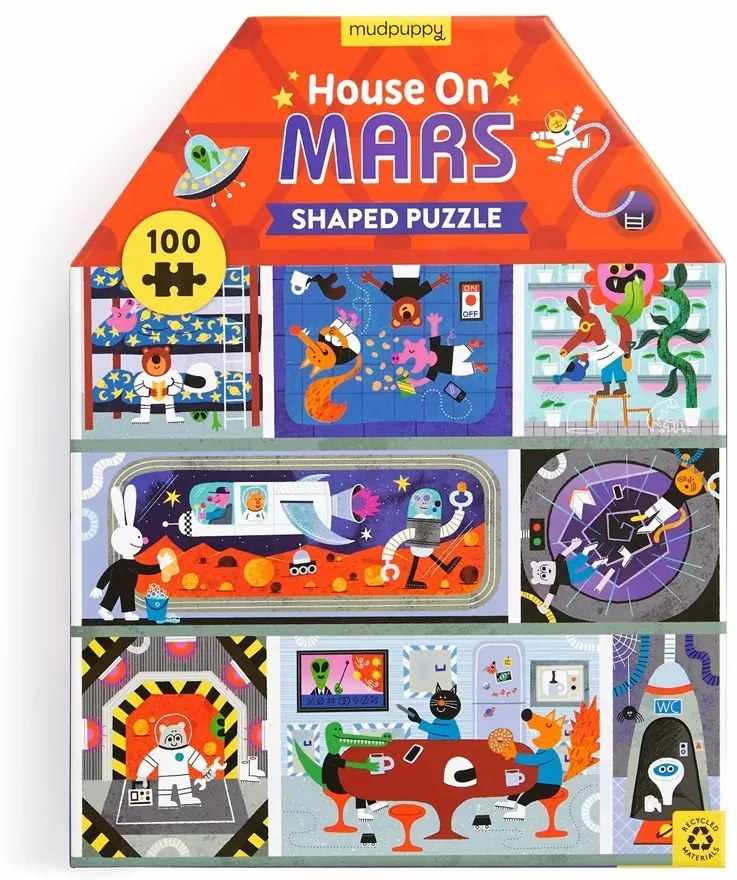 Mudpuppy Puzzle ve tvaru domu Dům na Marsu 100 dílků