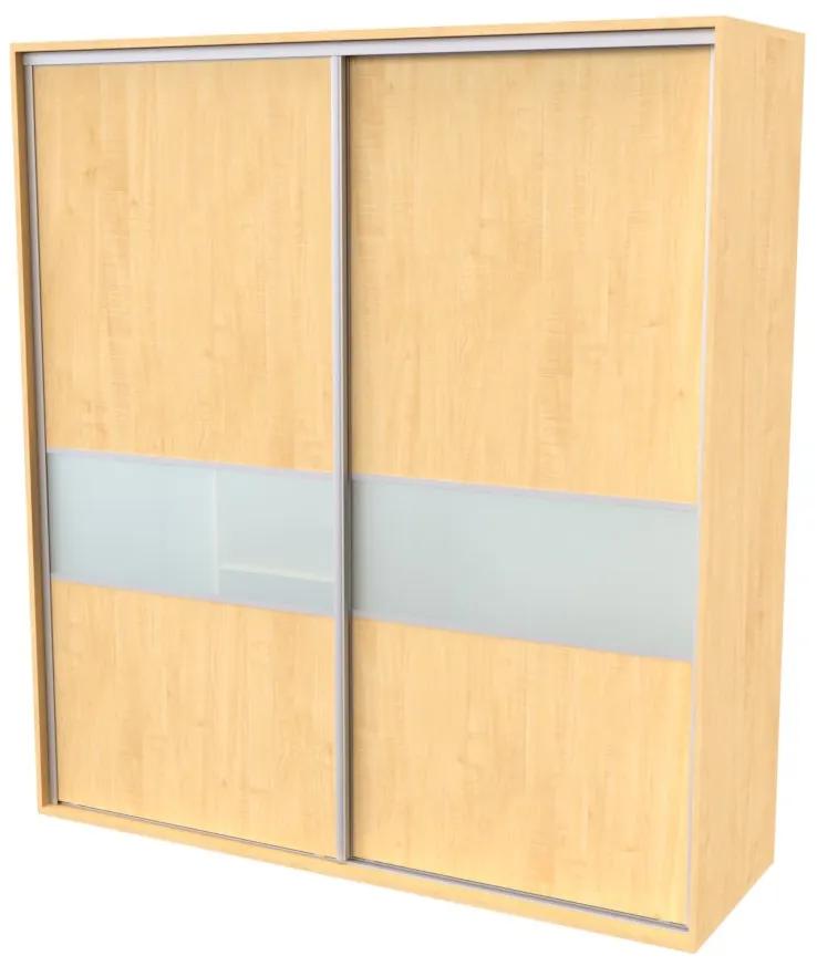Nábytek Mikulík Skříň FLEXI 2 - 2x dveře dělené sklem MATELUX ROZMĚR: (š/v/h) 220 x 240 x 65 cm