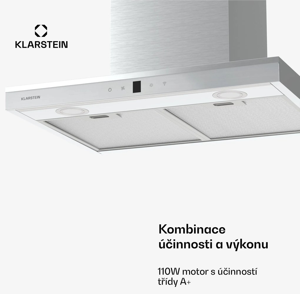 Klarstein Digestoř Auriana, Ambient Light, 700 m³/h, Wi-Fi, Touch, LED