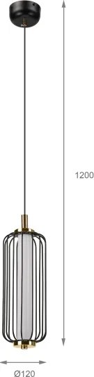 LED Lustr na lanku BONNIE LED/15W/230V 3000K černá