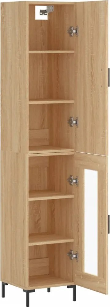 vidaXL Skříň highboard 34,5 x 34 x 180 cm kompozitní dřevo [3199044] Barva: hnědý dub