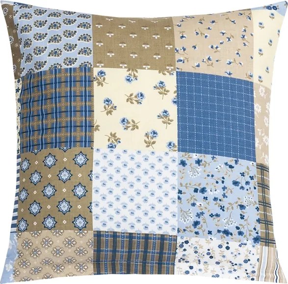 Bellatex Polštářek ADÉLA 40x40 cm Patchwork modrá