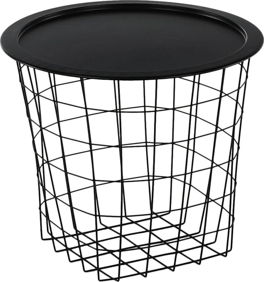 Tempo Kondela Kulatý odkládací stolek MOKAD s odnímatelným tácem, černá
