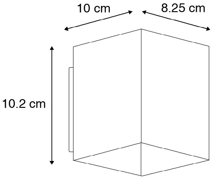 Sada 2 designových nástěnných lamp černých a zlatých čtvercových - Sola
