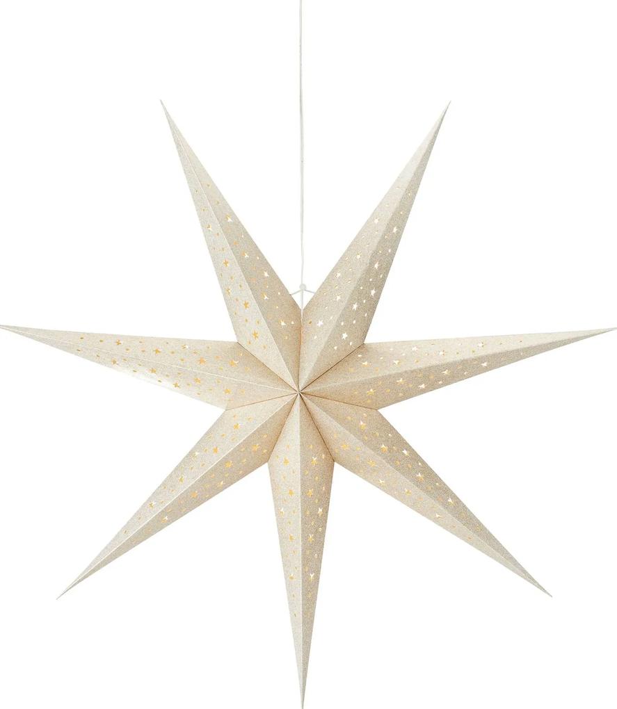 LED závěsná hvězda Blank, baterie, Ø 75cm, zlatá