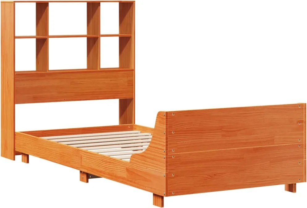 Postel bez matrace voskově hnědá 100 x 200 cm masivní borovice 3323697