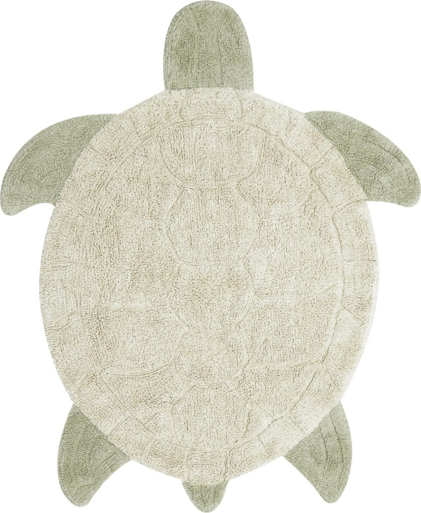 Lorena Canals, Dětský kusový koberec Sea Turtle, 130x130, zelená, dětský pokoj