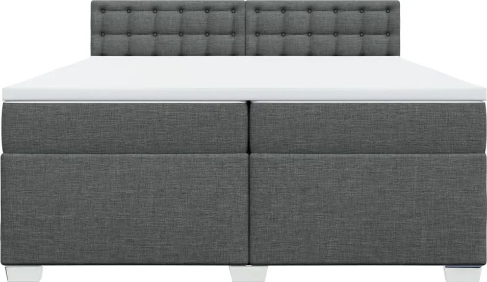 Box spring postel s matrací tmavě šedá 200x200 cm textil 3288310
