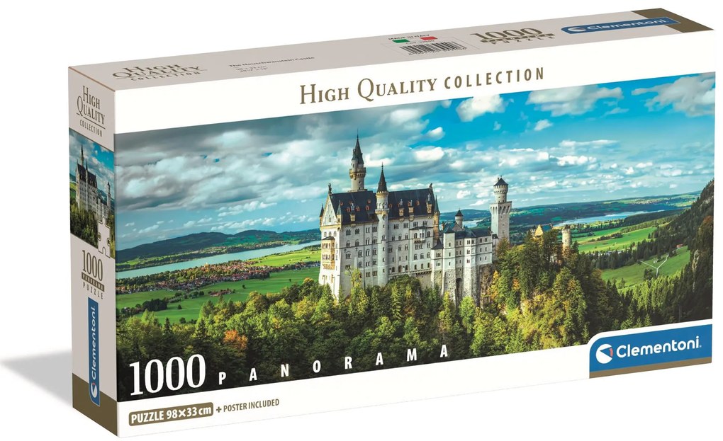 Clementoni - Puzzle 1000 Panorama Zámek Neuschwanstein