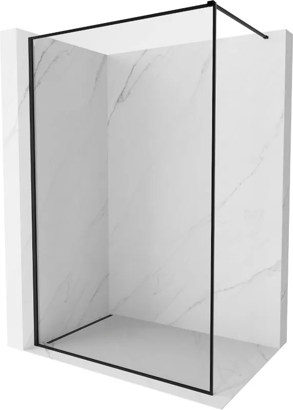 Mexen Kioto-F, sprchová zástěna s rámem 140 x 202 cm, 8 mm čiré sklo, černý profil, 800-140-104-70-00