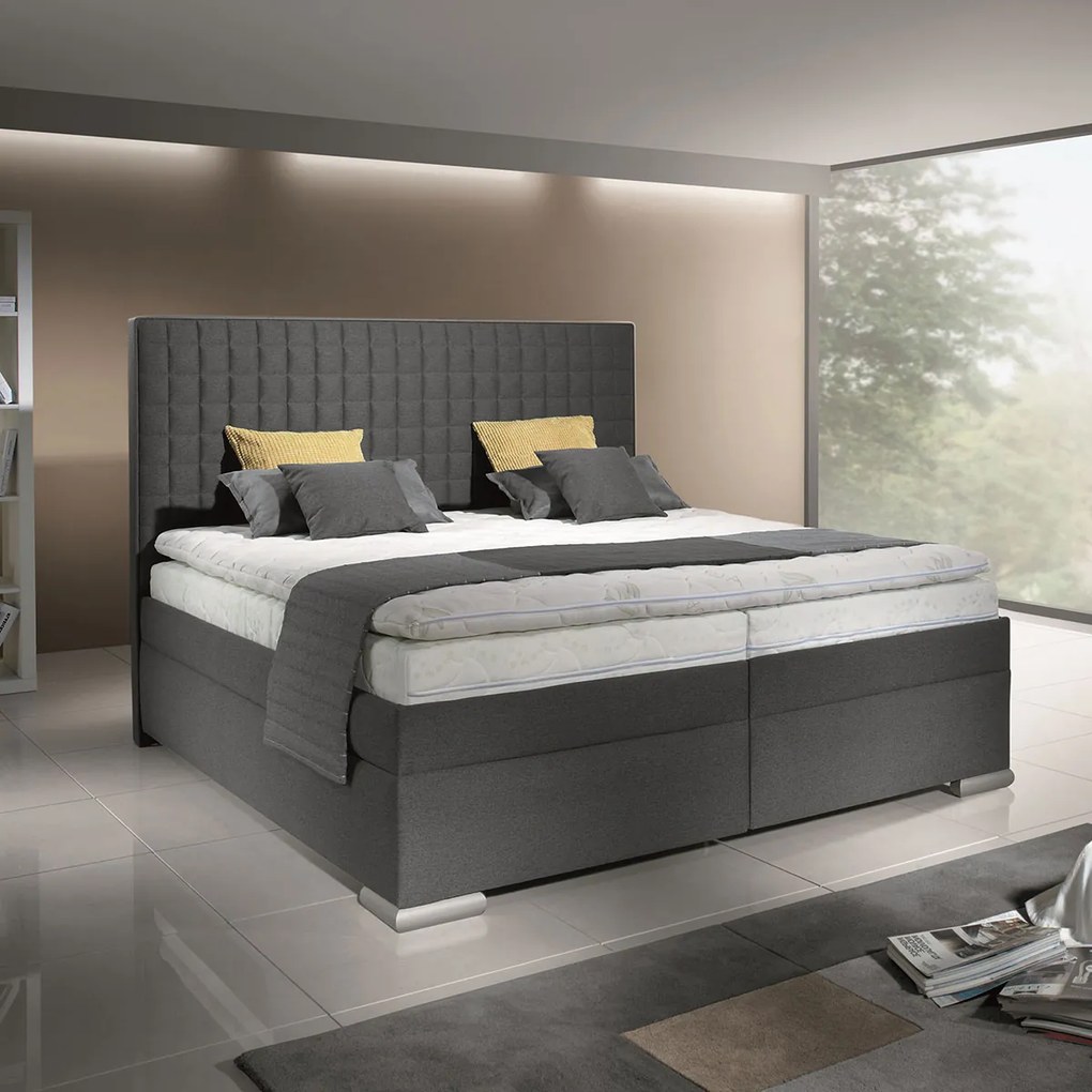 New Design Rialto Boxspring 160x200cm světlehnědá