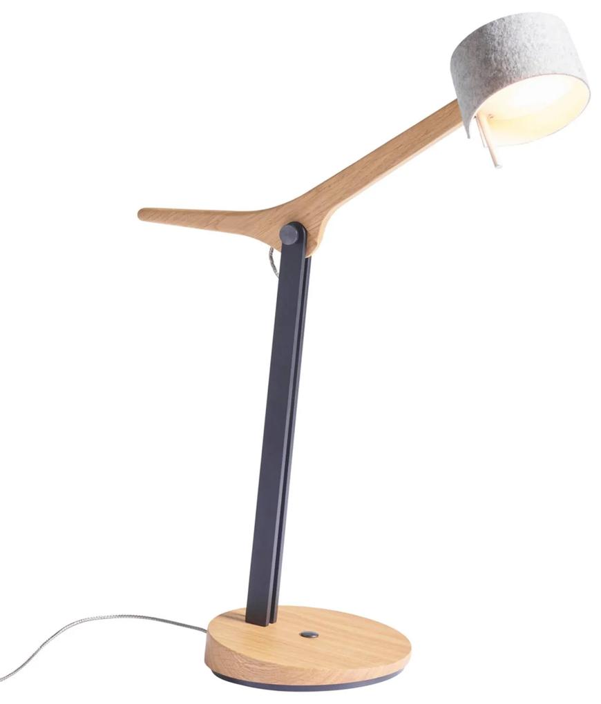 Dřevěná stolní lampa LED Frits v dubu