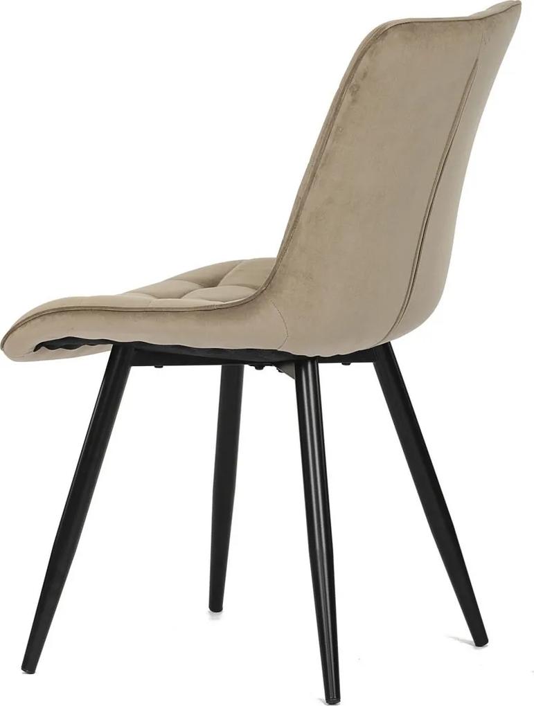 Autronic Jídelní židle, potah v krémovém sametu, kovové podnoží v černé práškové barvě CT-384 CAP4