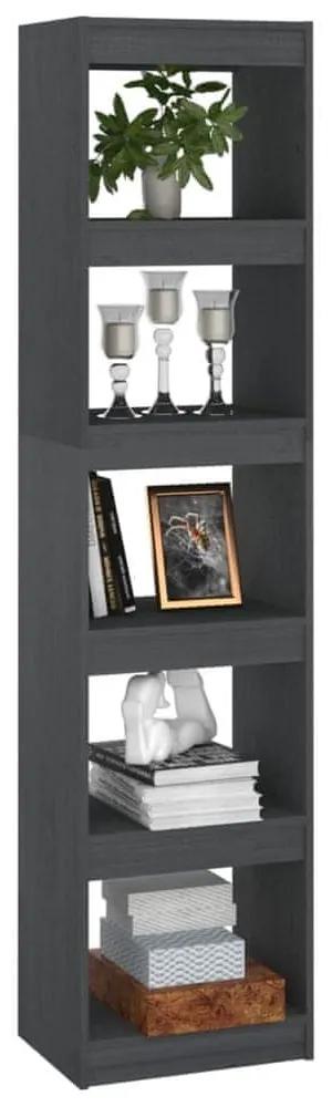 Petromila Knihovna / dělicí stěna šedá 40x30x167,5 cm masivní borovice