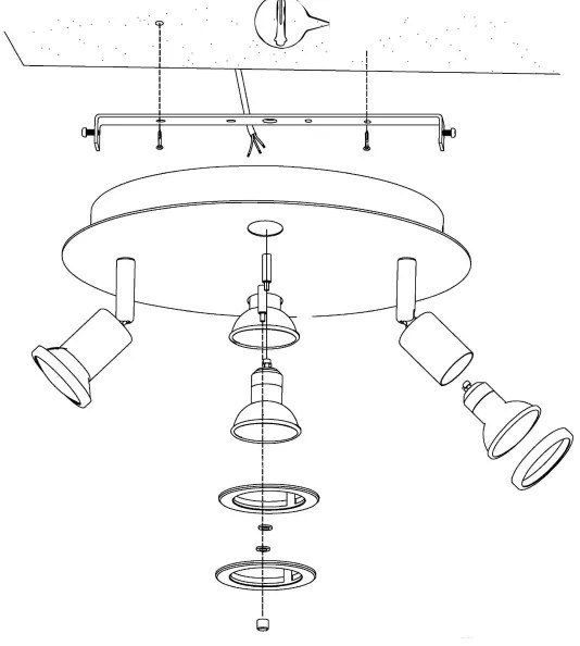 Eglo 32001 - LED Stropní svítidlo PAWEDO 1 4xGU10-LED/3W/230V