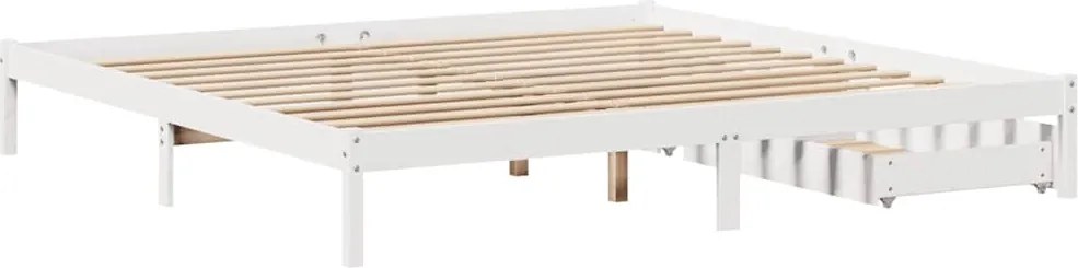Postel bez matrace bílá 200 x 200 cm masivní borovice 3301445